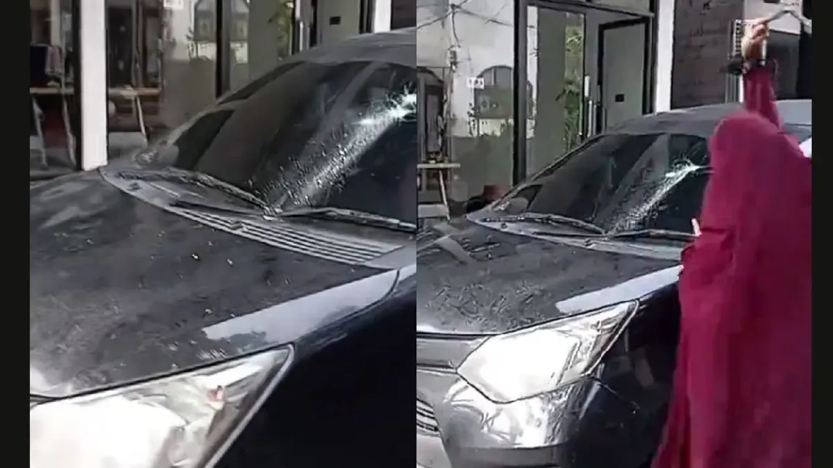 Diduga Emosi Utang Rp389 Juta Tak Dibayar, Aksi Wanita Rusak Kaca Mobil ...