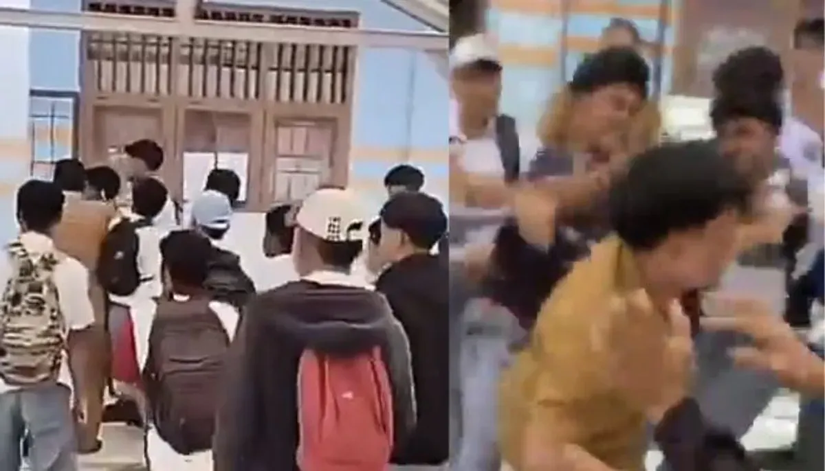 Video Viral Aksi Pengeroyokan Guru oleh Siswa di SMK Negeri 3 Tanjabtim ...